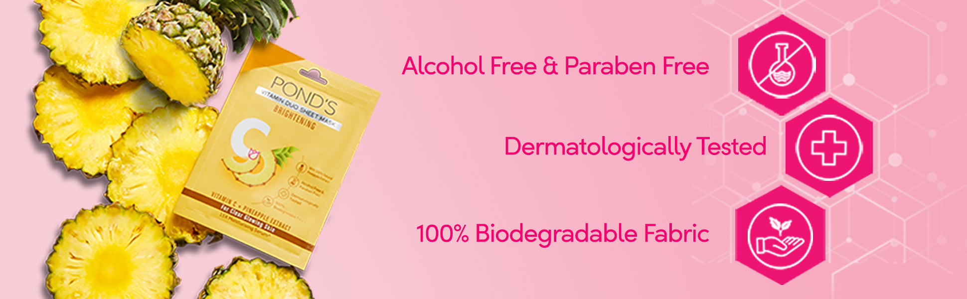 POND'S Vitamin C Brightening Sheet Mask With 100% Natural Pineapple ...